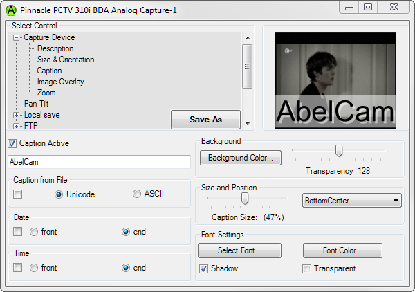 AbelCam: WebCam Software for Windows 7 - Screen Shots